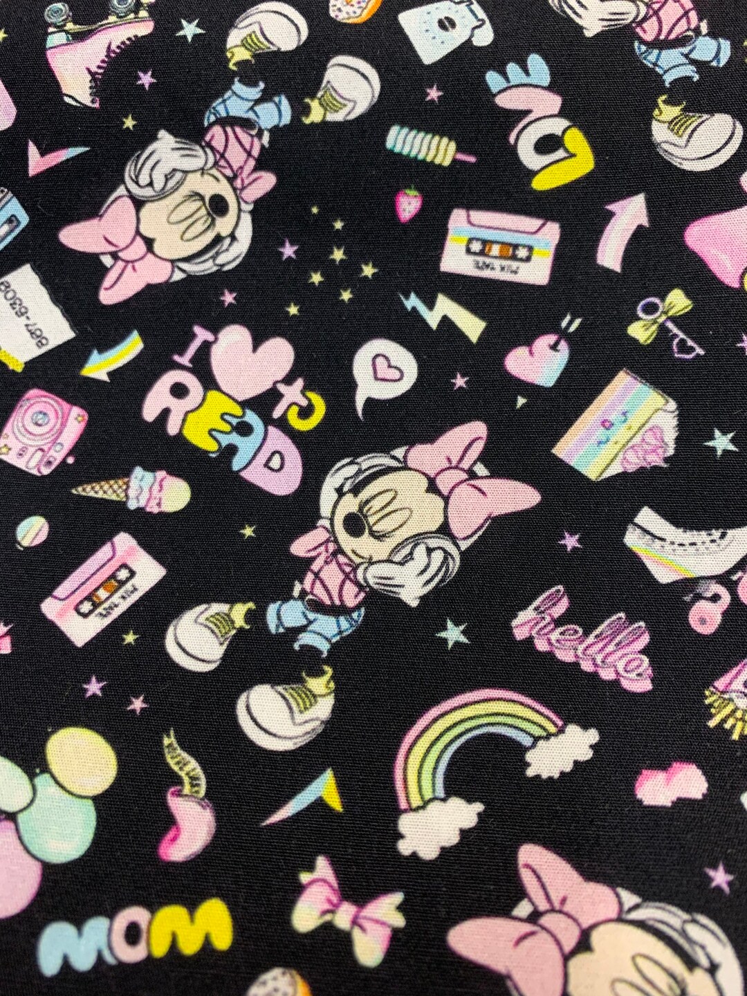 Minnie Mouse Print Fabric, 100% Cotton, 44/60" Wide, Sold by the Yard ...