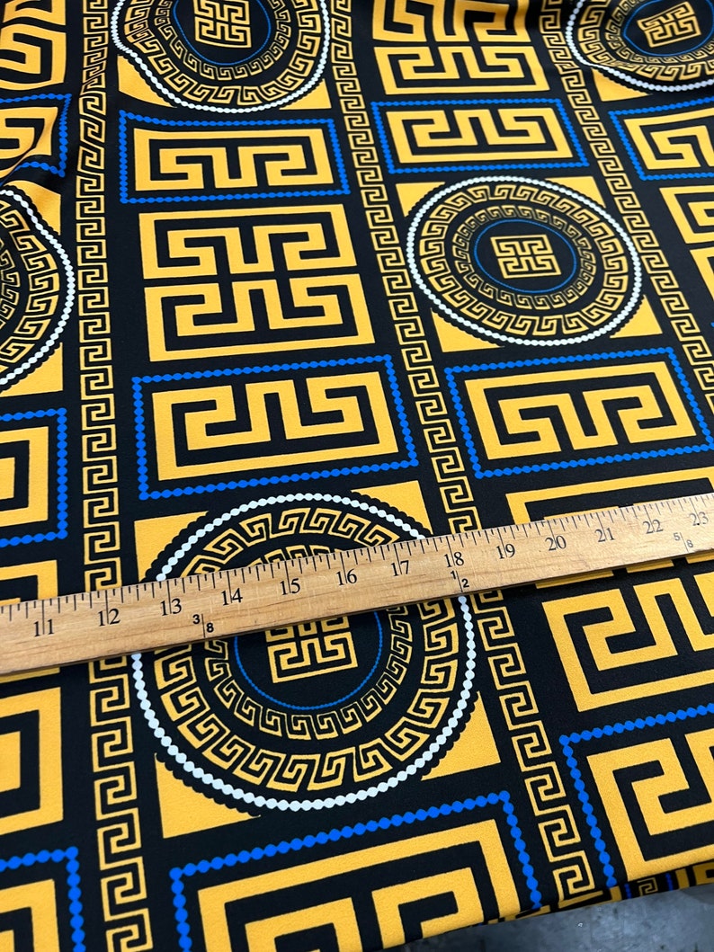 Greek Design on One Way Stretch Techno Fabric Sold by the Yard ...