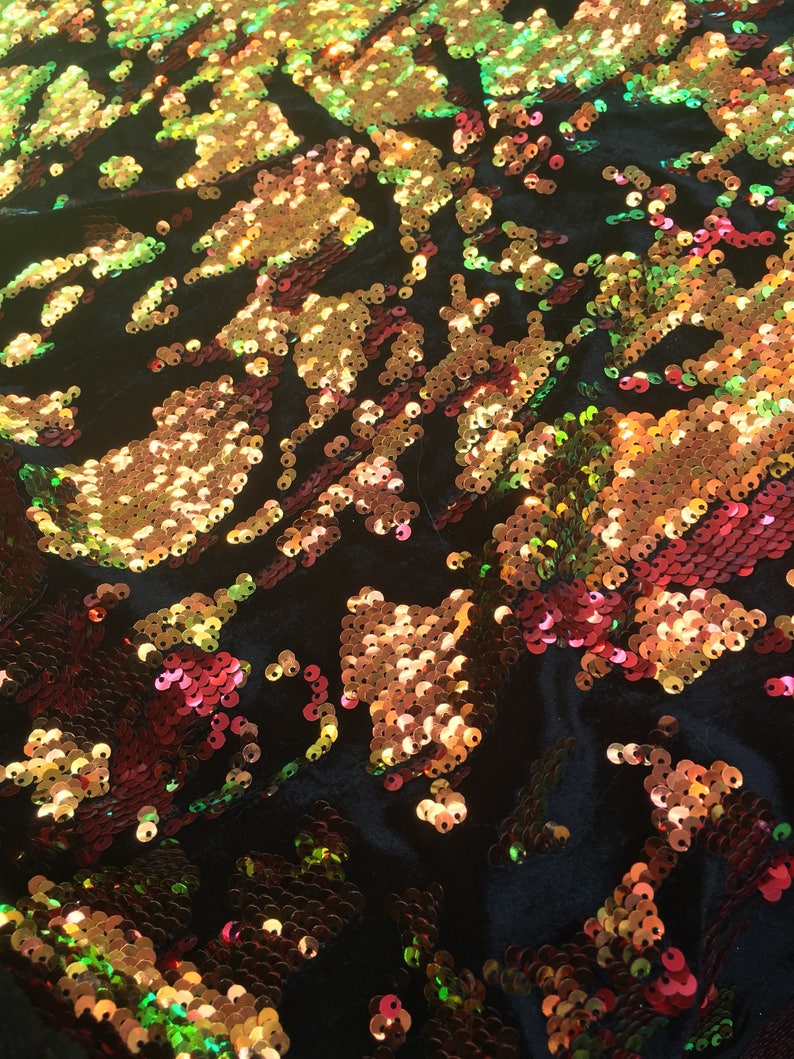 New Scattered Mermaid Reversible Iridescent Red Flip up Sequin - Etsy