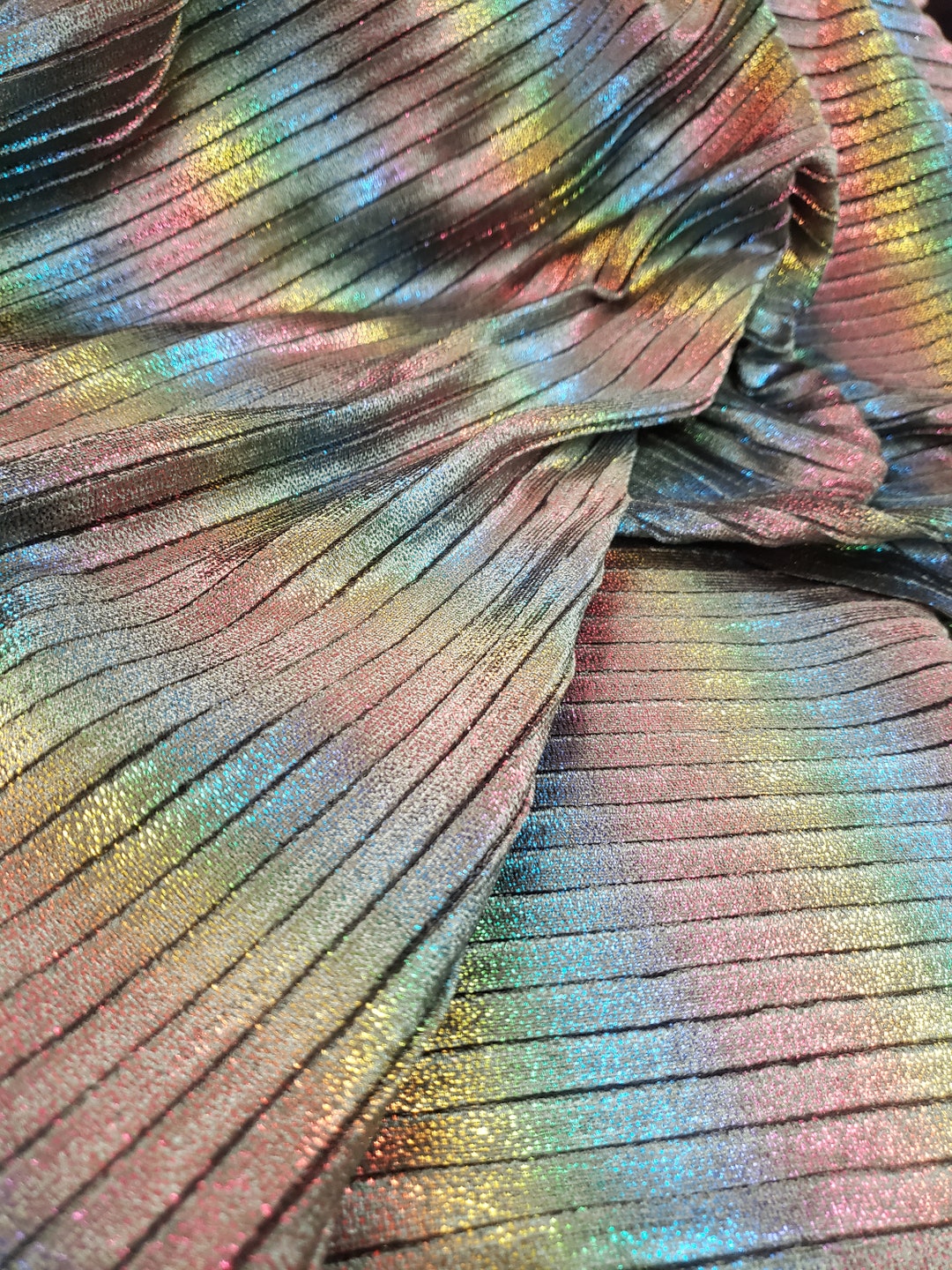 Rainbow Foil Stretch Velvet Fabric, Apparel Sewing, Sold by the Yard - Etsy
