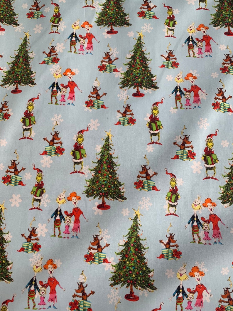 Grinch Christmas Cotton Fabric for Face Masks, 45" Wide - Sold by the ...