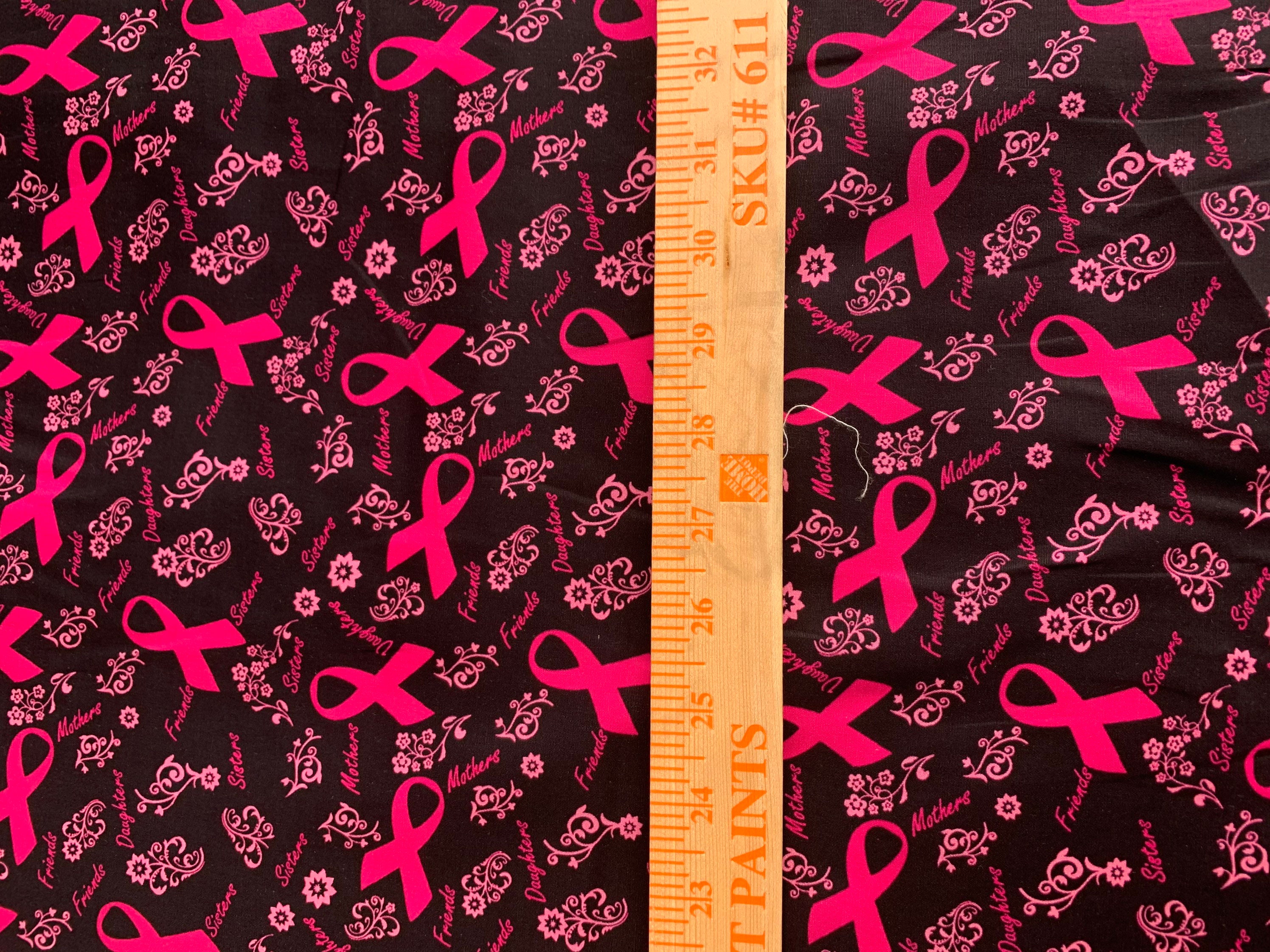100% cotton breast cancer print fabric for face masks fabric | Etsy