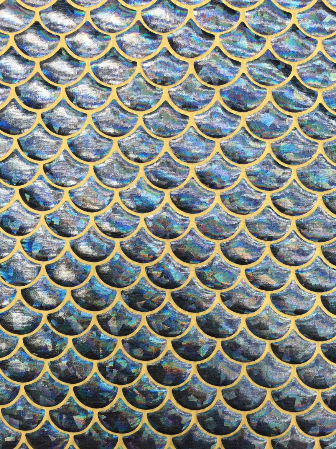 4way Stretch Mermaid Fish Scales Spandex Foil Fabric Sold by - Etsy