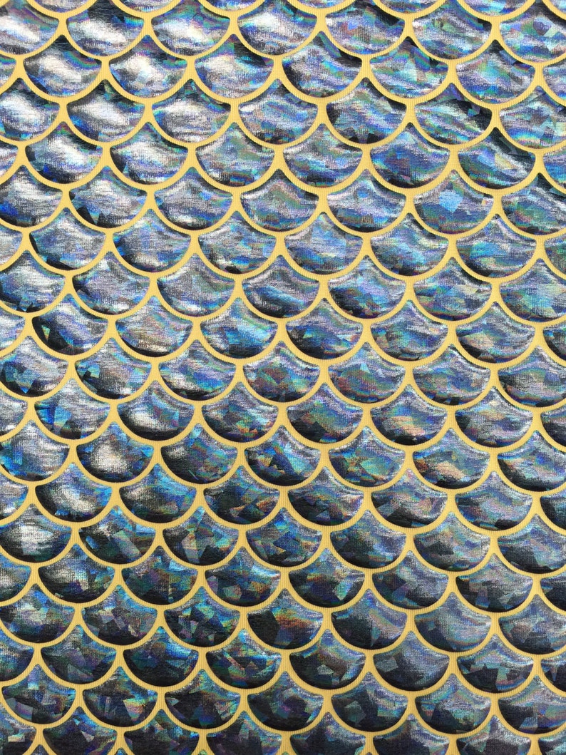 4way Stretch Mermaid Fish Scales Spandex Foil Fabric Sold by - Etsy