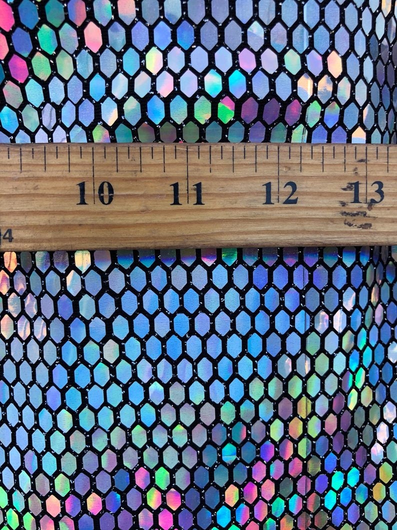 New Geometric Honeycomb Flat Mirror Silver IRIDESCENT Sequins - Etsy