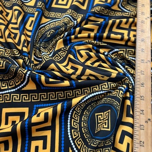 Greek Design on One Way Stretch Techno Fabric Sold by the Yard ...