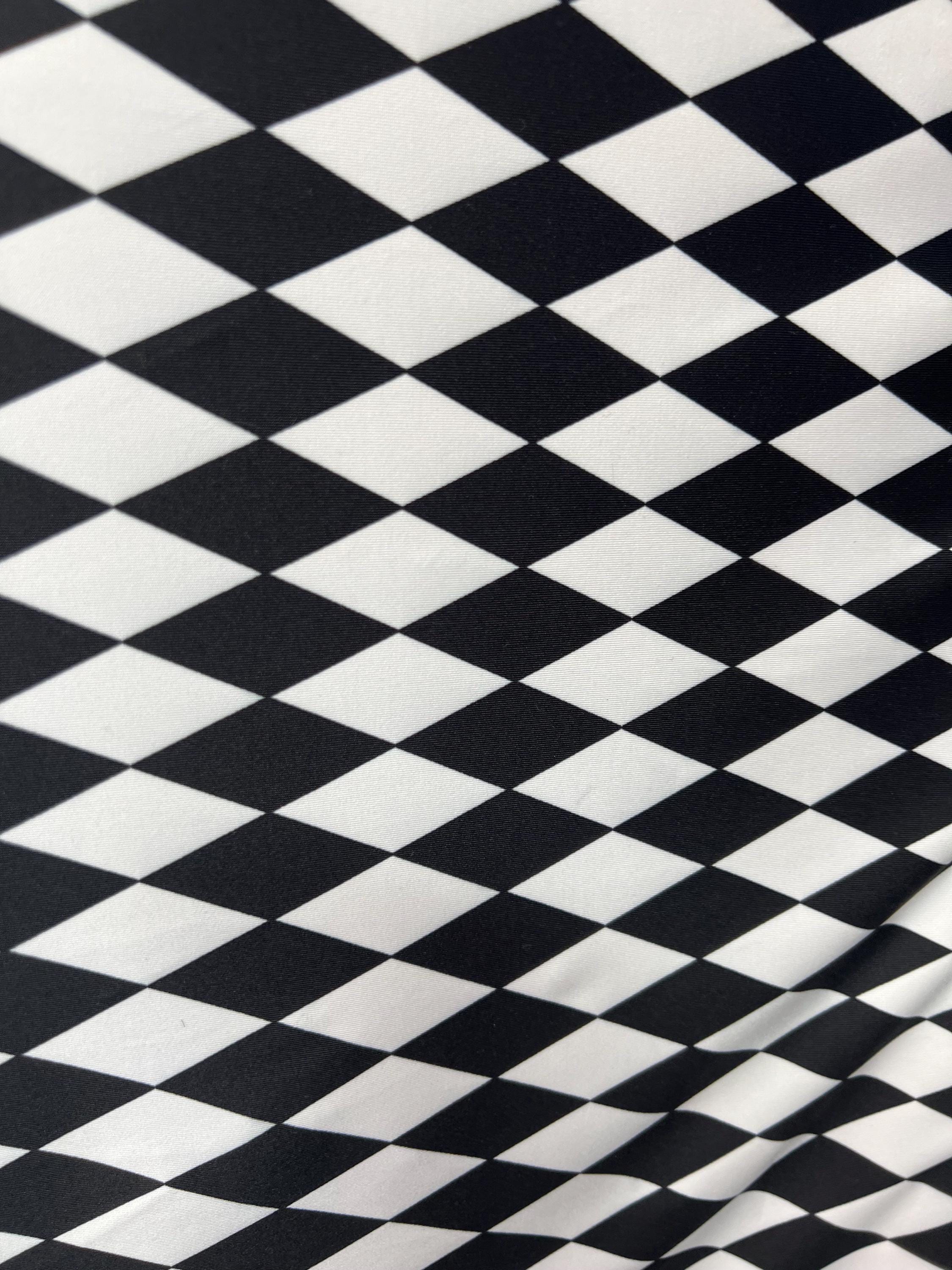 Black and White Diamond Print 4-way Stretch Spandex Fabric, 60" Wide - Etsy