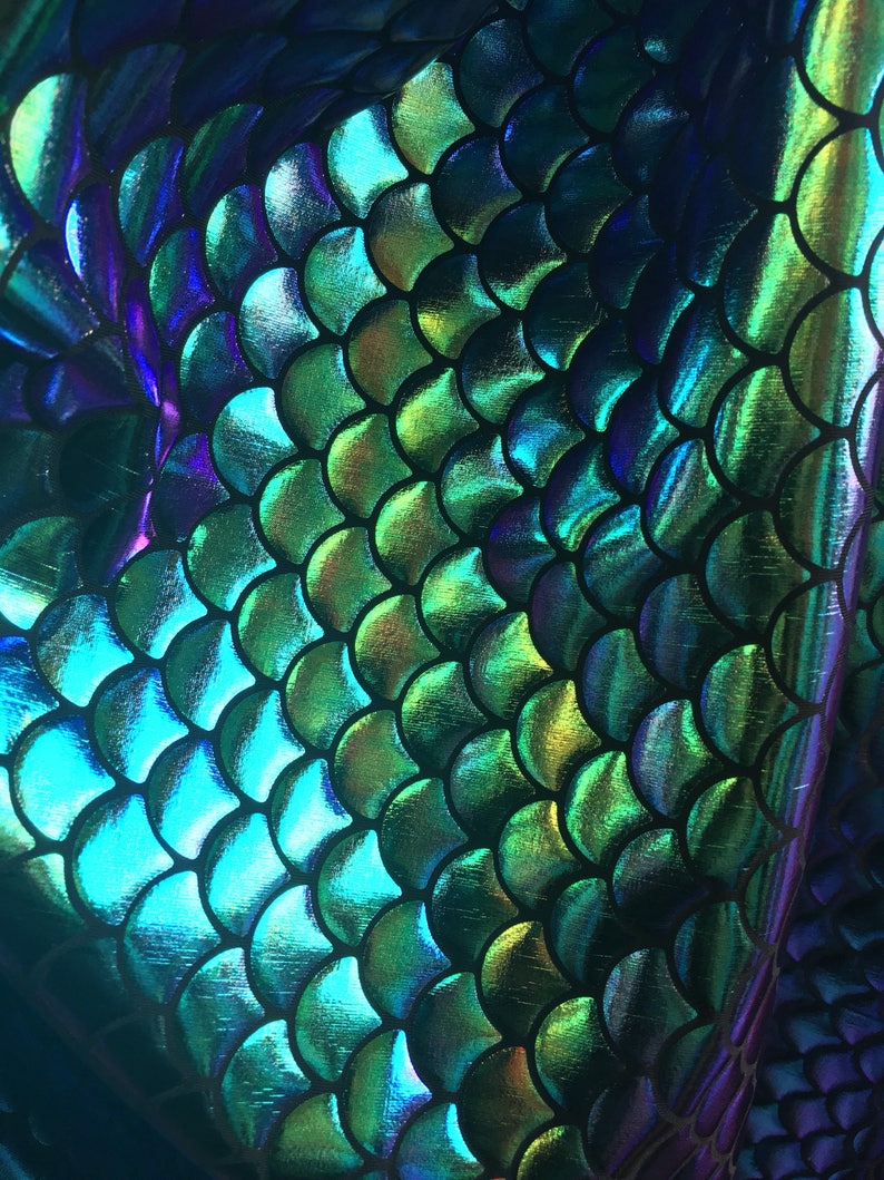 4 Way Stretch Iridescent Mermaid Fish Scales Purple Green - Etsy Australia