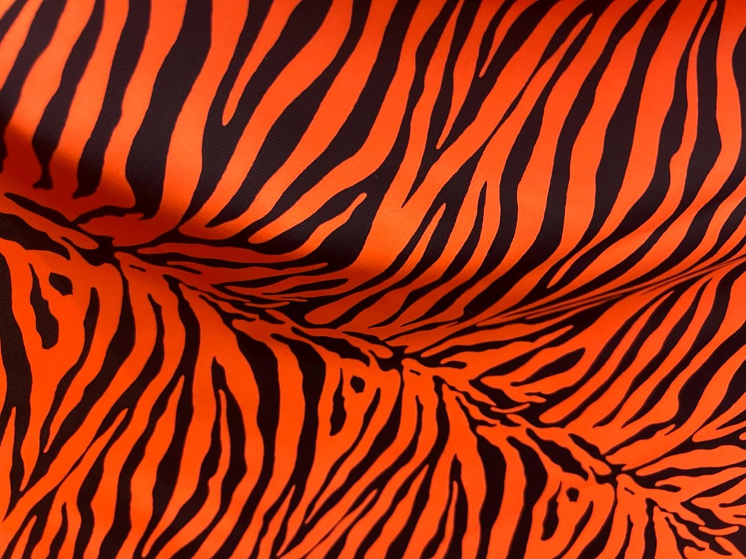 Neon Orange Zebra Print Fabric - 4 Way Stretch Nylon Spandex - Etsy