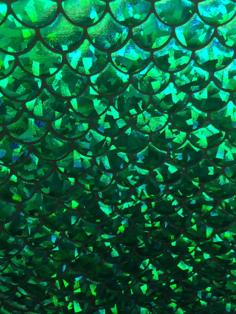 4way Stretch Mermaid Fish Scales Spandex Foil Fabric Sold by - Etsy