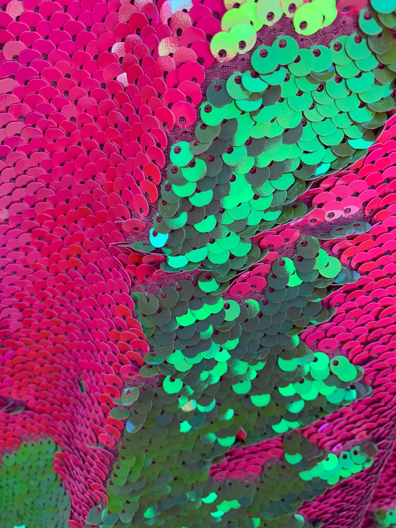 New Mermaid Flip up Sequin Shiny Iridescent Hot Pink and - Etsy