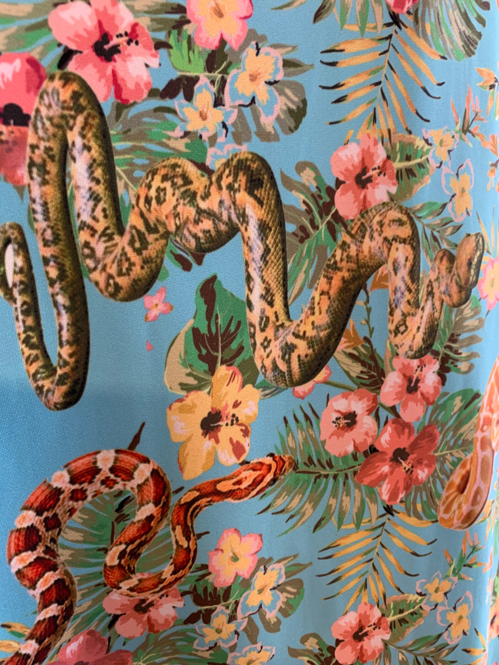 New Floral and Snakes All Over Print on Stretch Poly Spandex | Etsy