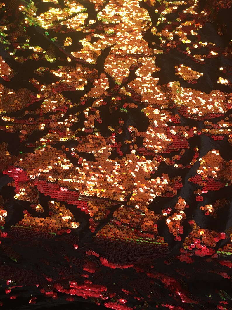 New Scattered Mermaid Reversible Iridescent Red Flip up Sequin - Etsy