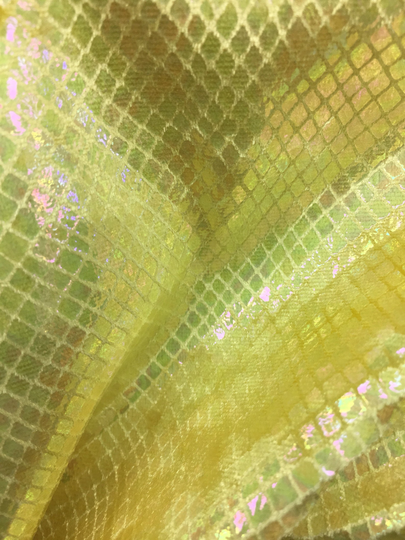 New Iridescent Yellow Cracked Ice Design on Poly Spandex - Etsy