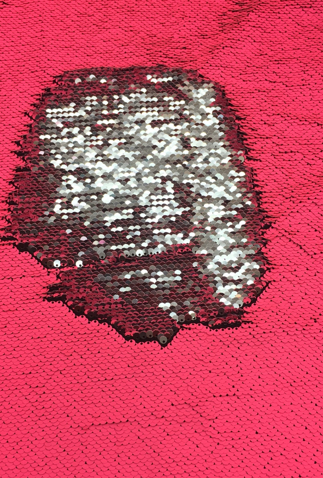 Mermaid Flip up Sequin Matte Coral/ Shiny Silver at the Other Side When ...