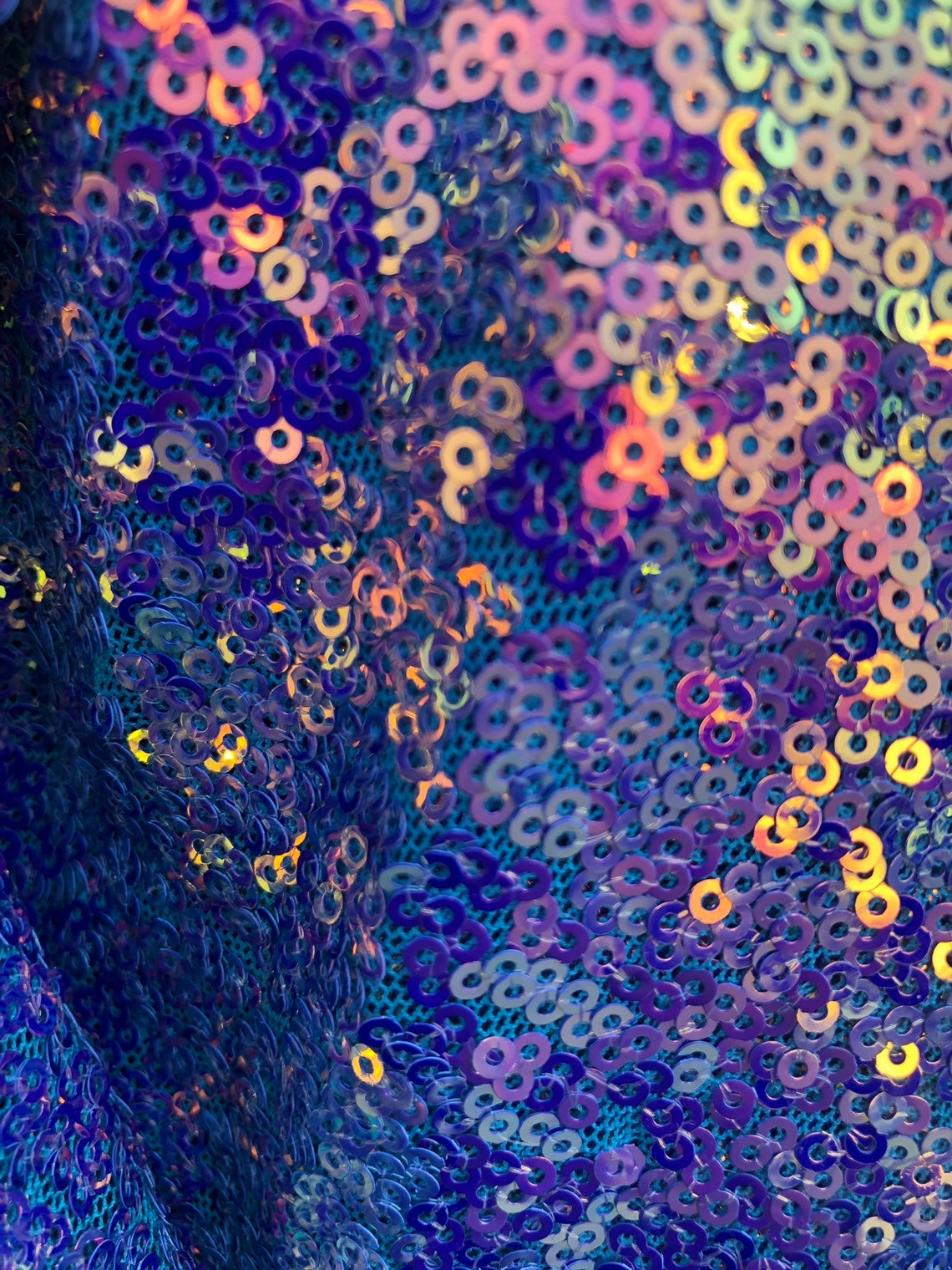 New iridescent turquoise blue colors mini glitz or mini sequin | Etsy