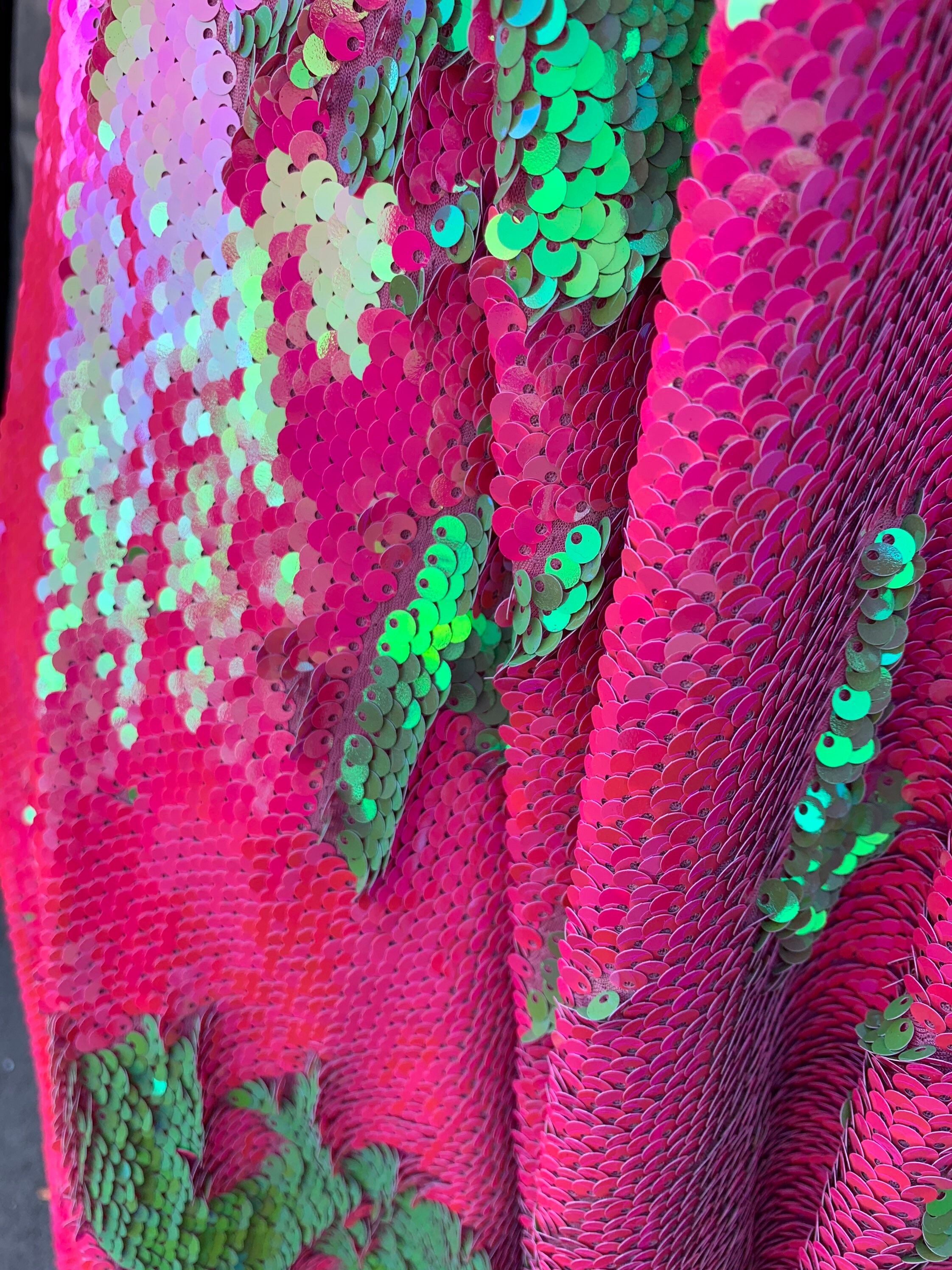 New Mermaid Flip up Sequin Shiny Iridescent Hot Pink and | Etsy