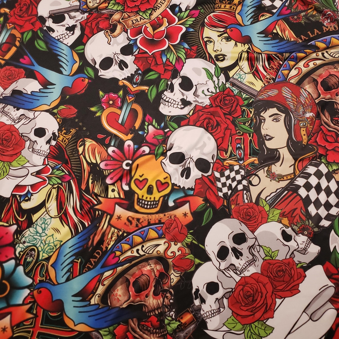 Comic Book Style Print on 2-way Stretch Poly Spandex Fabric ...