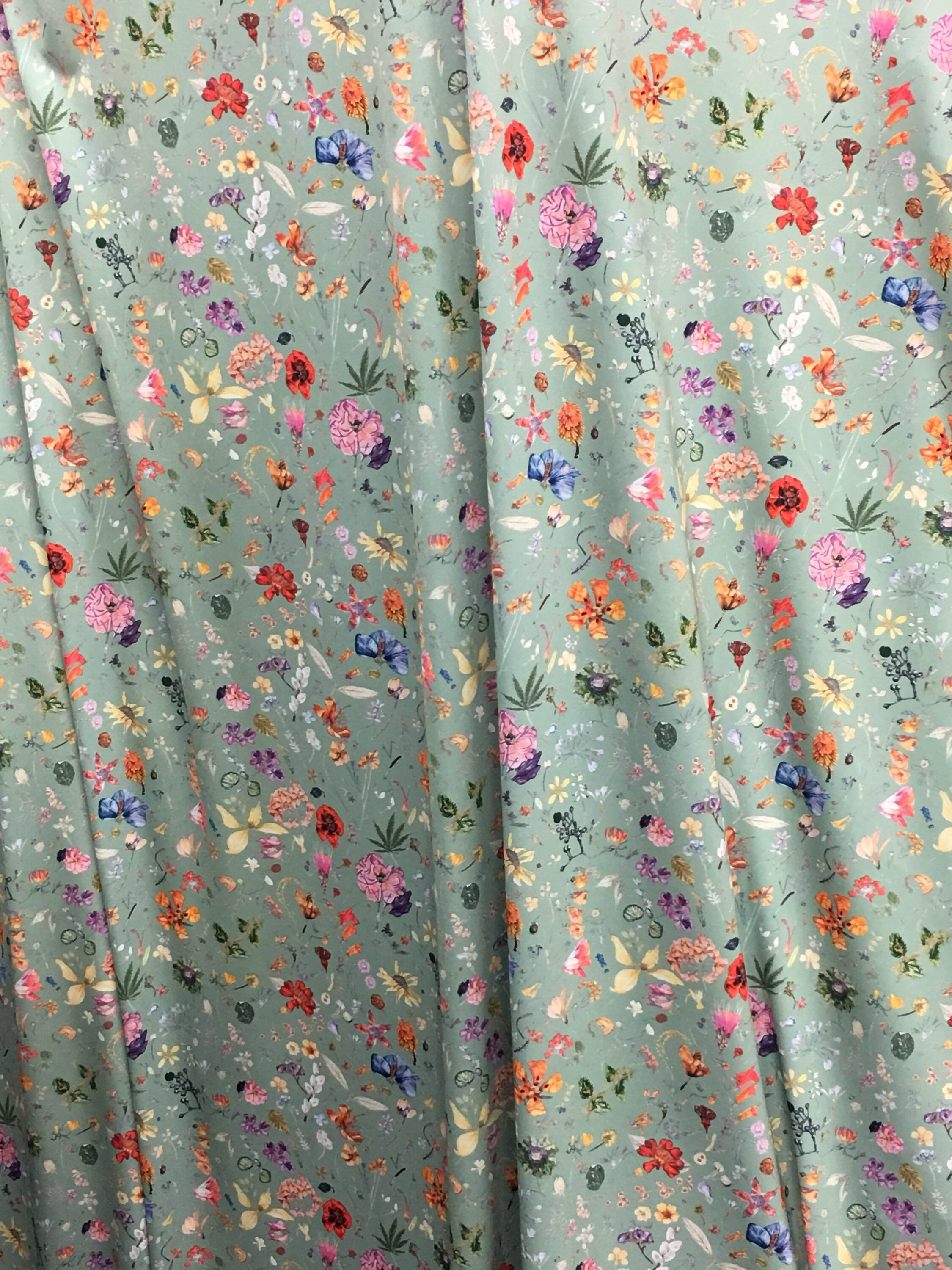 New Nylon 4 Way Stretch Poly Spandex Sage Green Floral Print - Etsy