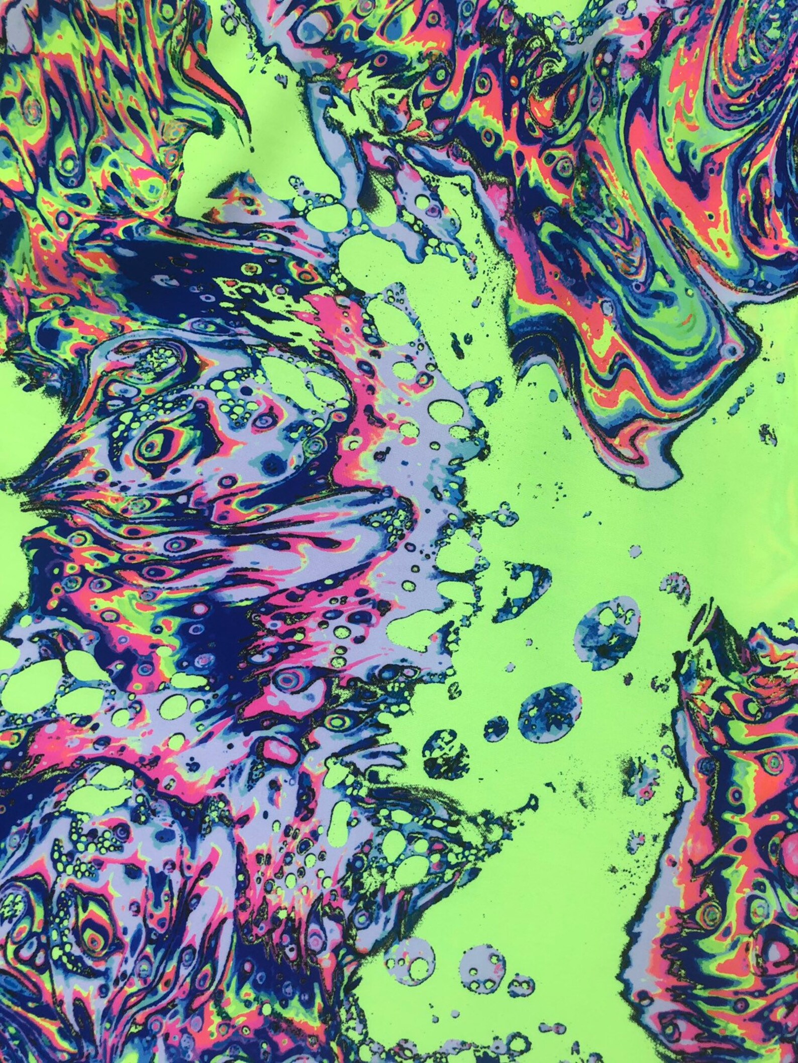 New Lava Splash Print Neon Yellow Color on 4 Way Stretch Poly | Etsy