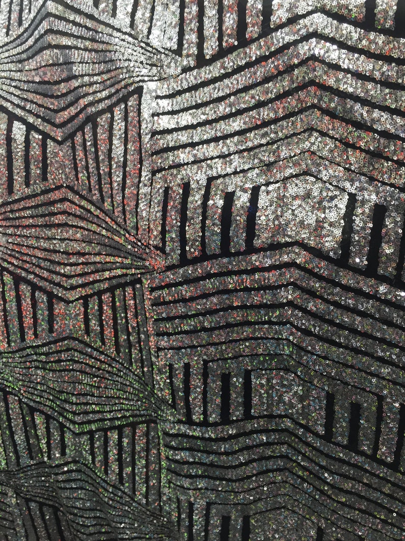 Fancy Sequin Lace Jenifer Lopez Design Black 4 Way Stretch - Etsy