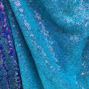 New Iridescent Turquoise Blue Colors Mini Glitz or Mini Sequin on 4 Way ...