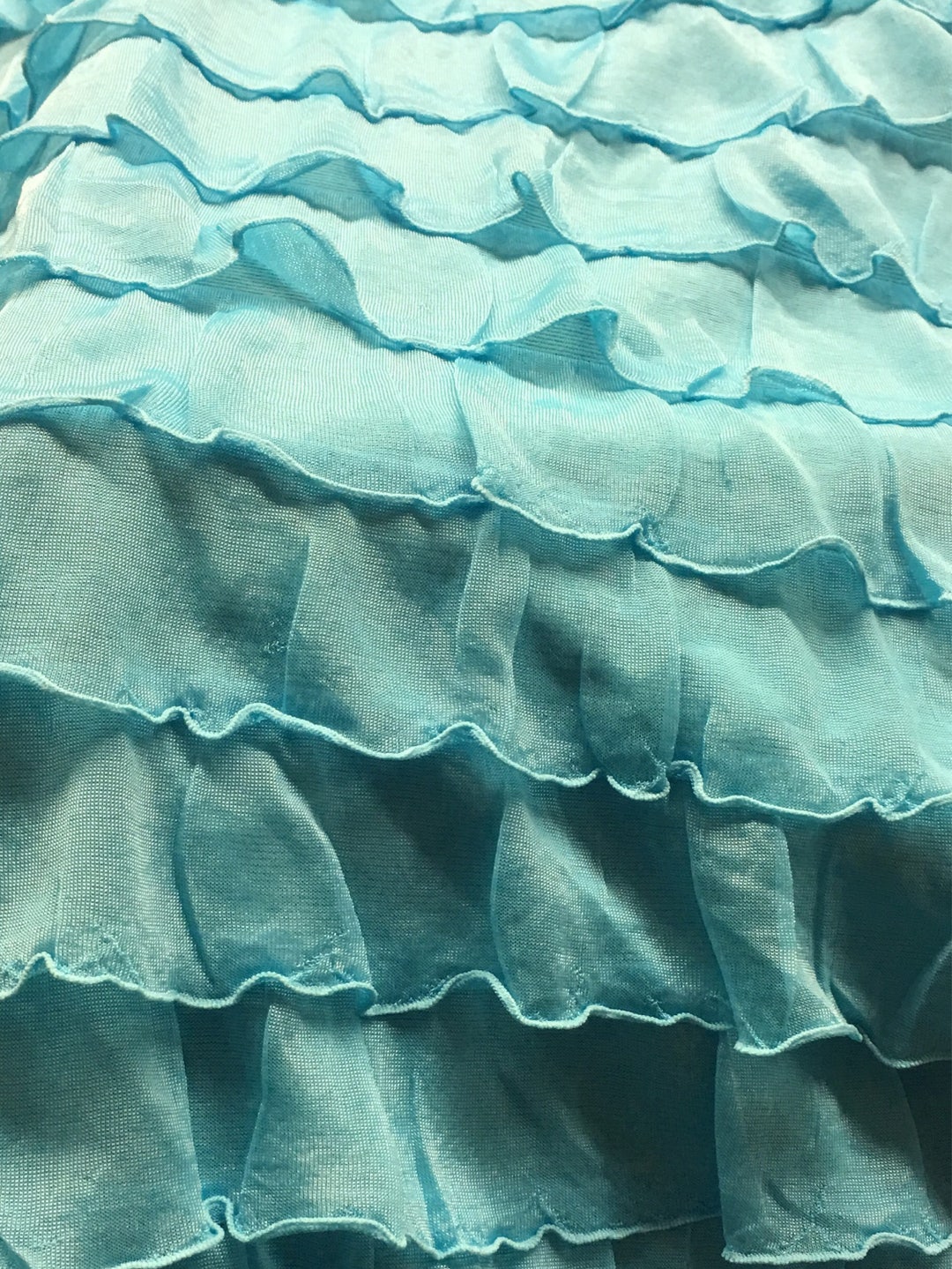 2" Ruffle Fabric Aqua Blue Color 54" Ich Sold by Yard - Etsy