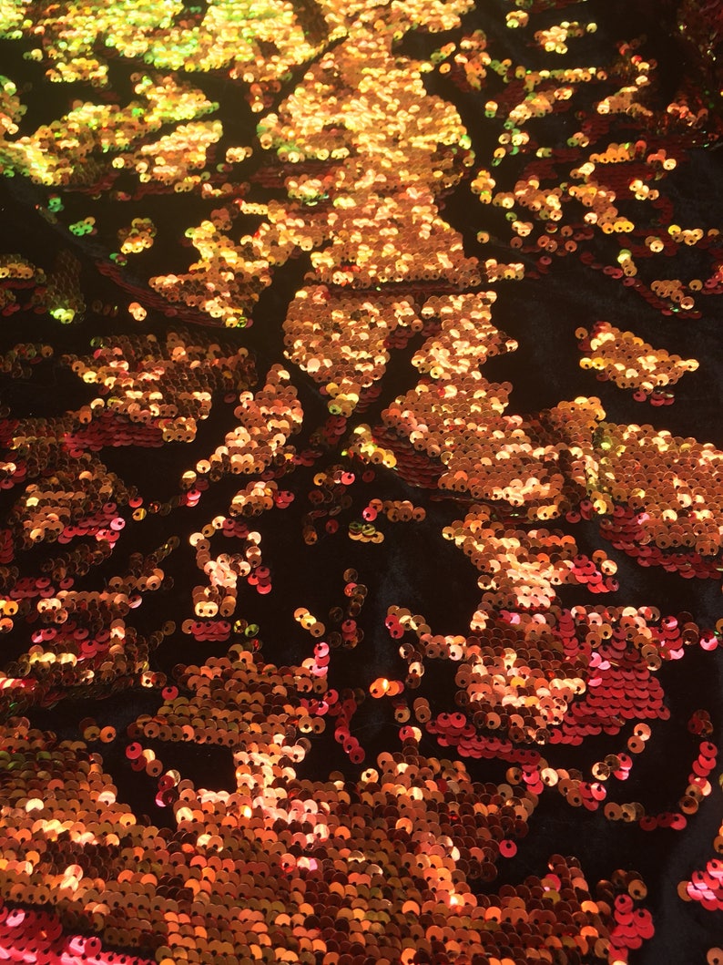 New Scattered Mermaid Reversible Iridescent Red Flip up Sequin - Etsy