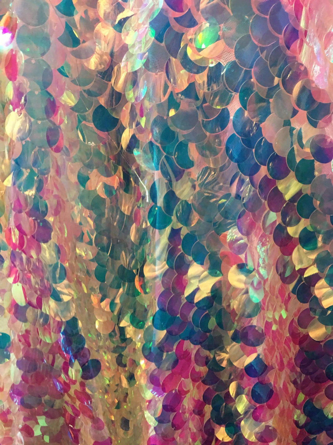 New Iridescent Clear 20mm Paillette Pink,aqua Blue, Paillette Sequin on ...