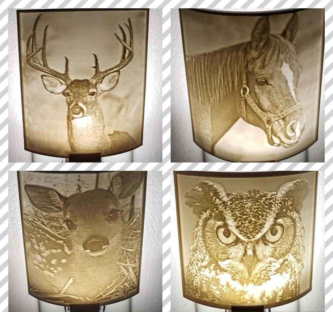 Wildlife Mini Lithophane - 3D Printed Nightlight - Animal - Mammals ...