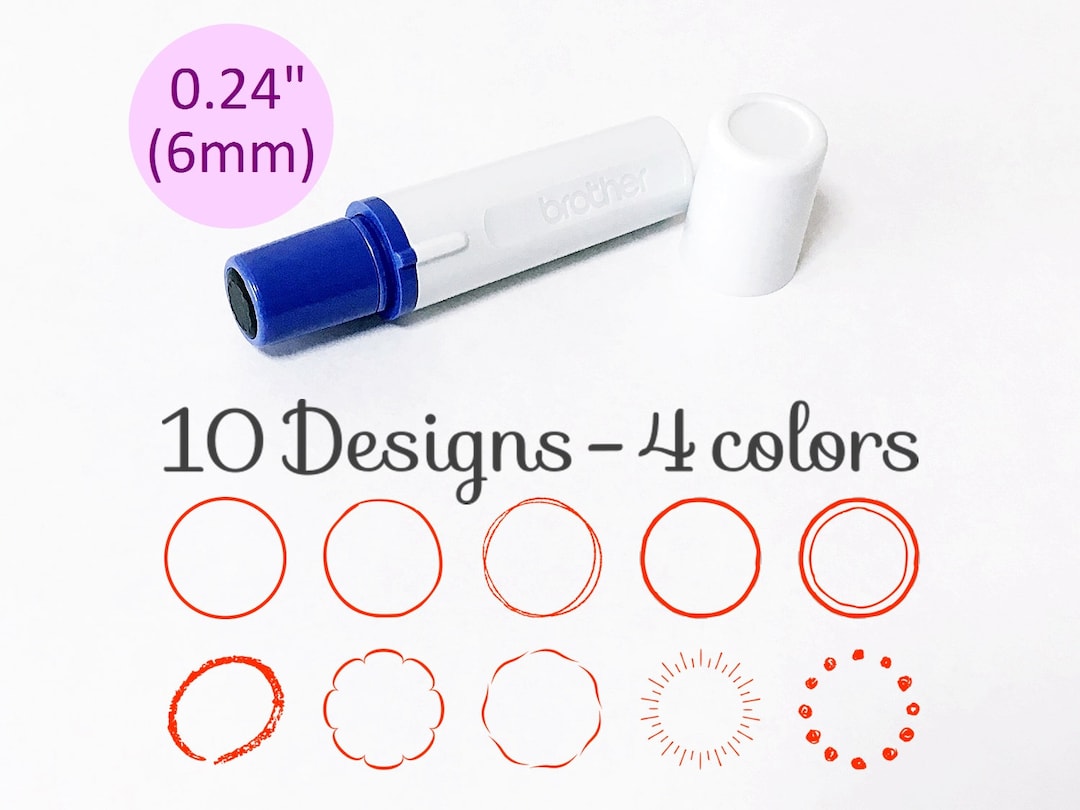 0.24" (6mm) Mini Circle Stamp. Self-inking Circle Design Stamp, Outline ...
