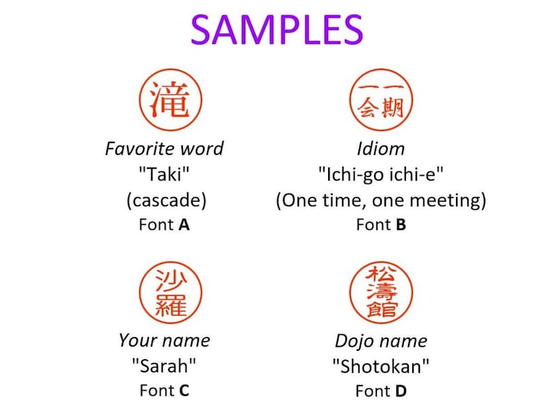 Japanese Name Stamp Customized KANJI Stamp Small Round - Etsy