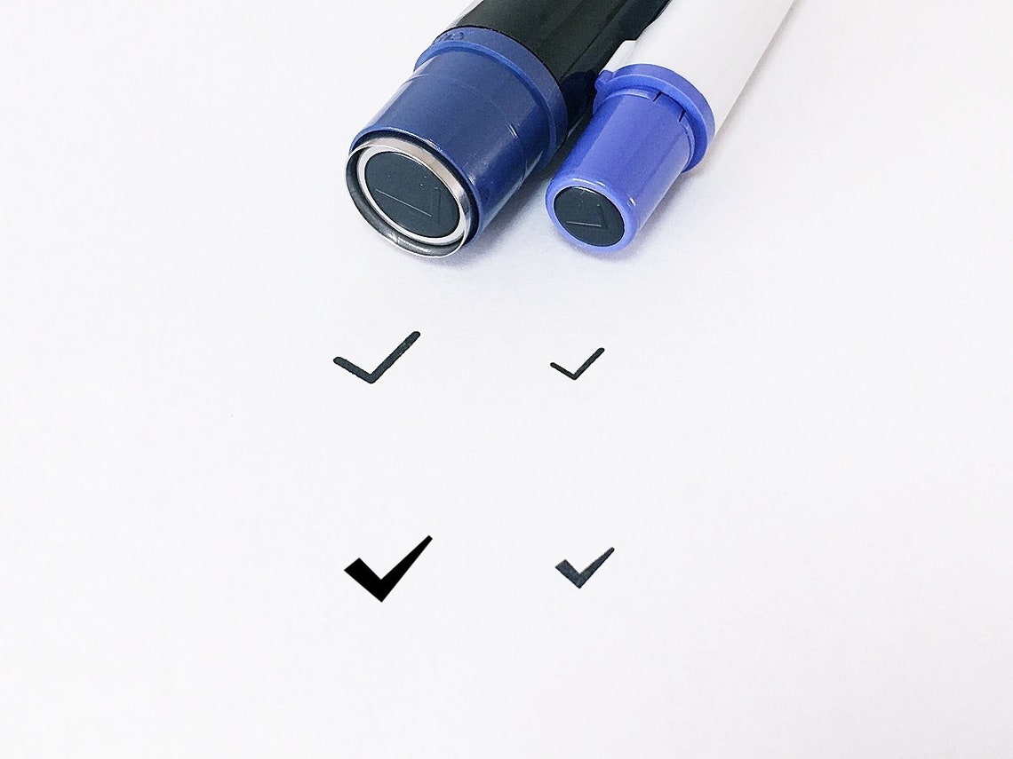 Check Mark Stamp Tick Stamp Mini Pre-inked Stamp Tick | Etsy