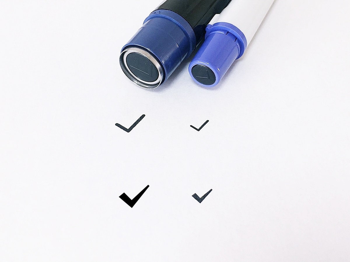 Check Mark Stamp Tick Stamp Mini Pre-inked Stamp Tick | Etsy