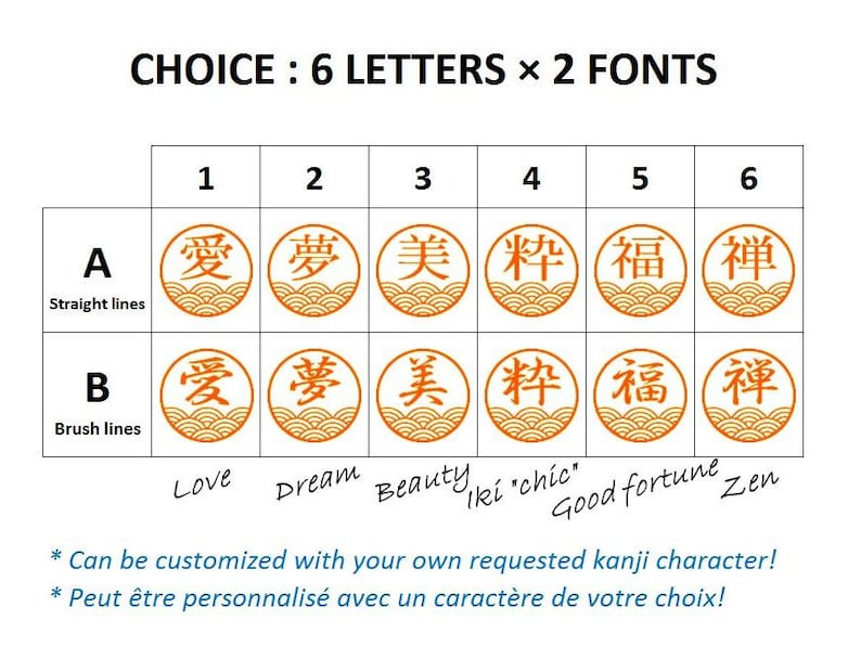 Japanese Self Ink Stamp Monogram Kanji Stamp Small Monogram - Etsy