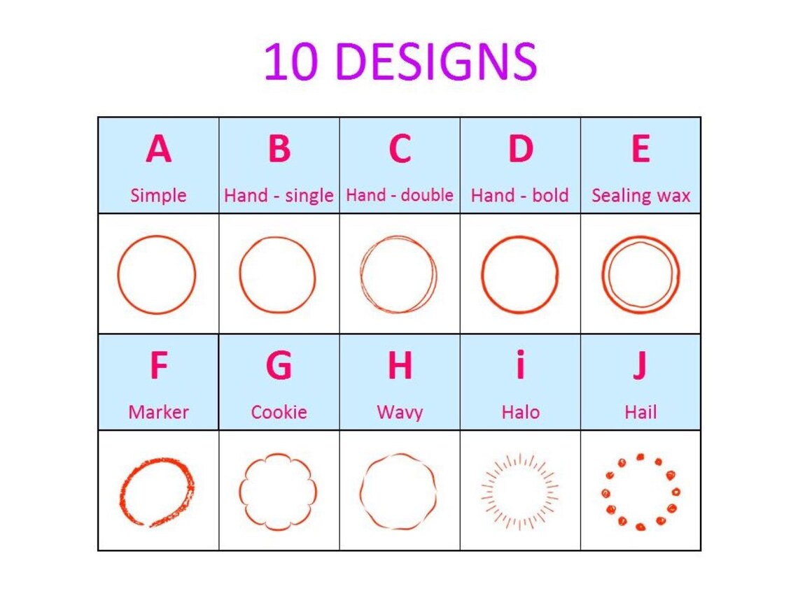0.24" (6mm) Mini Circle Stamp. Self-inking Circle Design Stamp, Outline ...