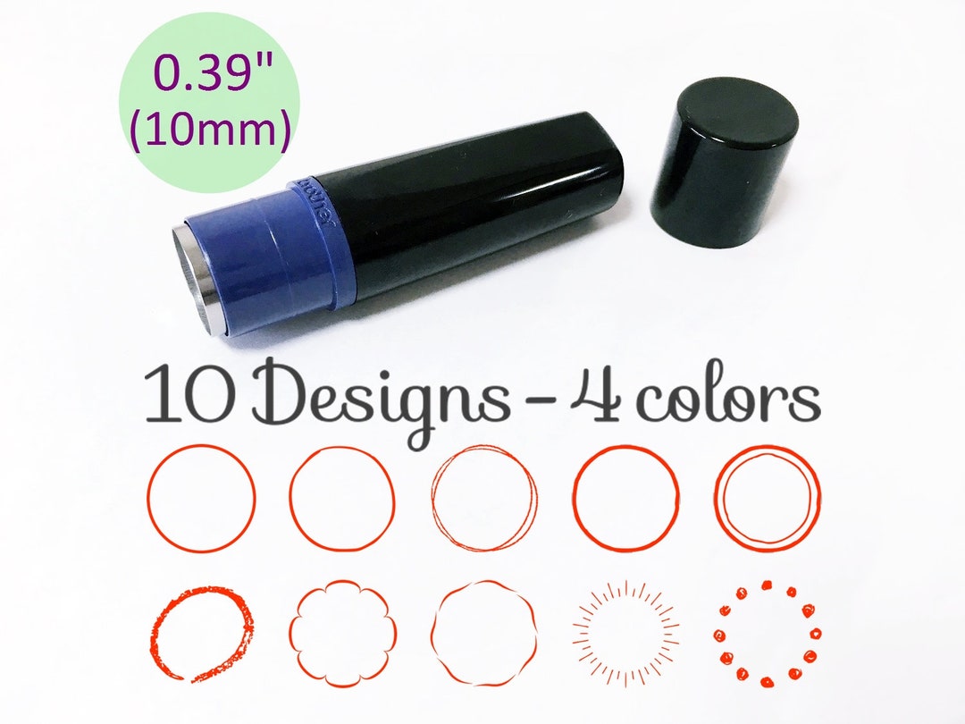 0.39 10mm Small Circle Stamp. Round Shape Rubber Stamp, Frame Stamp ...