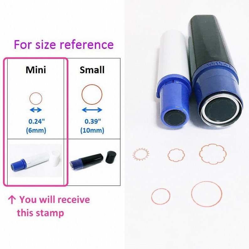 0.24 6mm Mini Circle Stamp. Self-inking Circle Design - Etsy