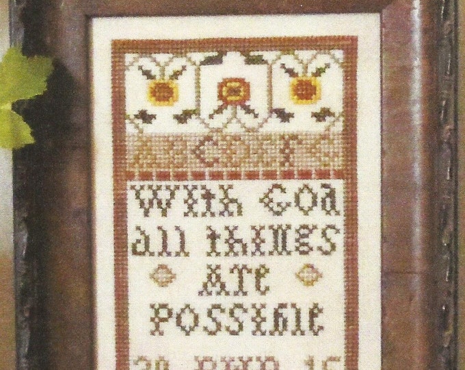 Religious Scripture Cross Stitch Pattern ALL THINGS Are POSSIBLE From ...
