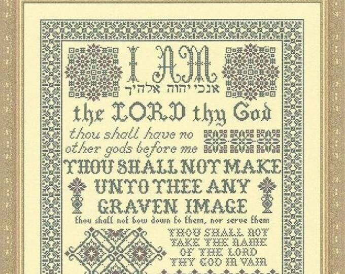 Scripture 10 COMMANDMENTS Cross Stitch Pattern - My Big Toe Designs ...