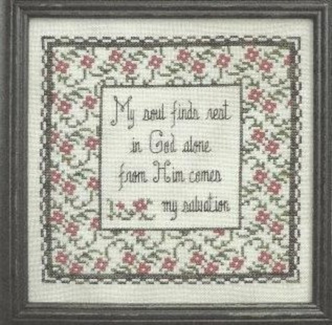 Christian Cross Stitch Pattern MY SOUL Finds REST Religious Cross ...