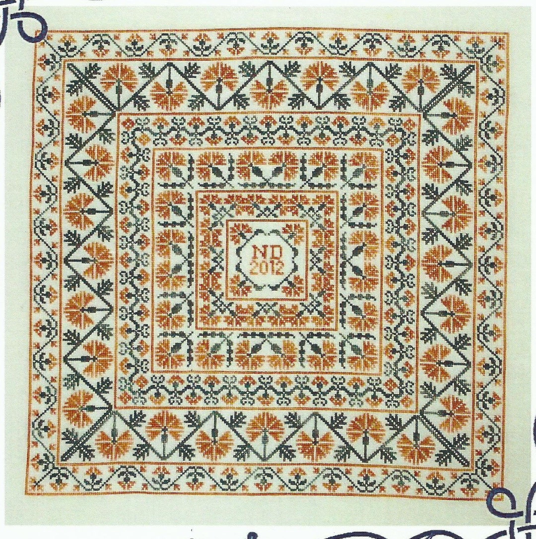 MARIGOLD Geometric Counted Cross Stitch Pattern Floral Cross Stitch Two ...