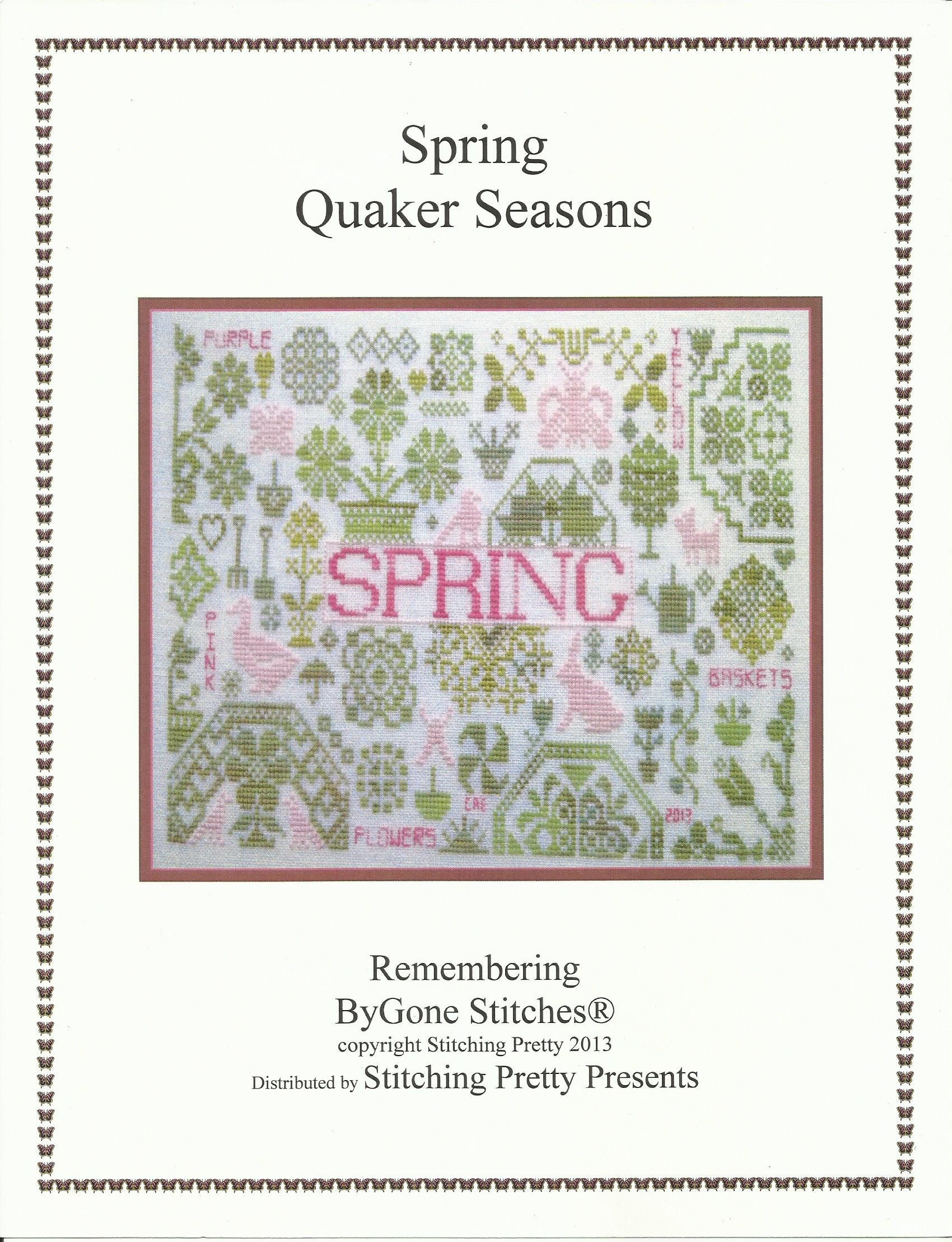 QUAKER SPRING SEASONS Counted Cross Stitch Pattern From Bygone Stitches ...
