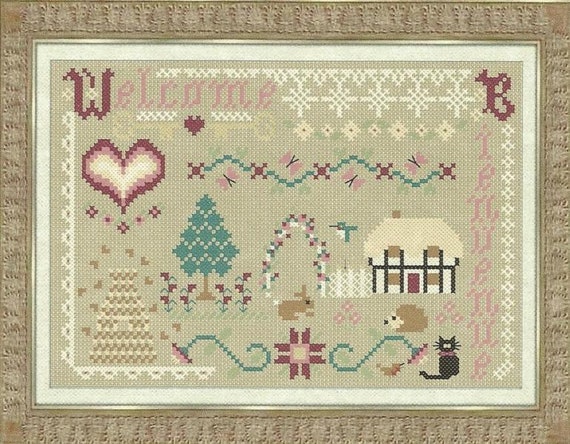 Welcome Counted Cross Stitch Pattern A WELCOMING SPOT from | Etsy