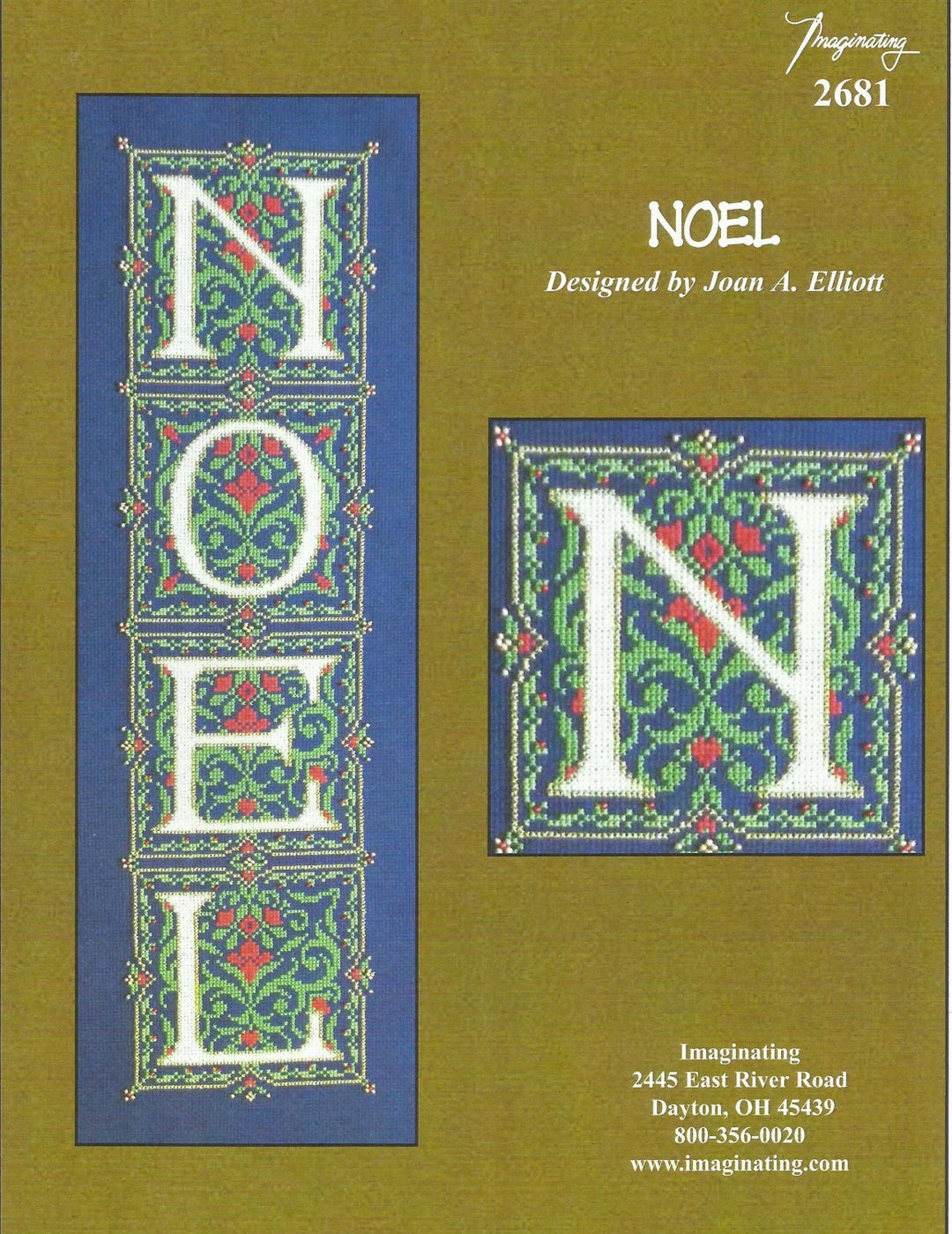 NOEL Counted Cross Stitch Pattern From Imaginating - Christmas Cross ...