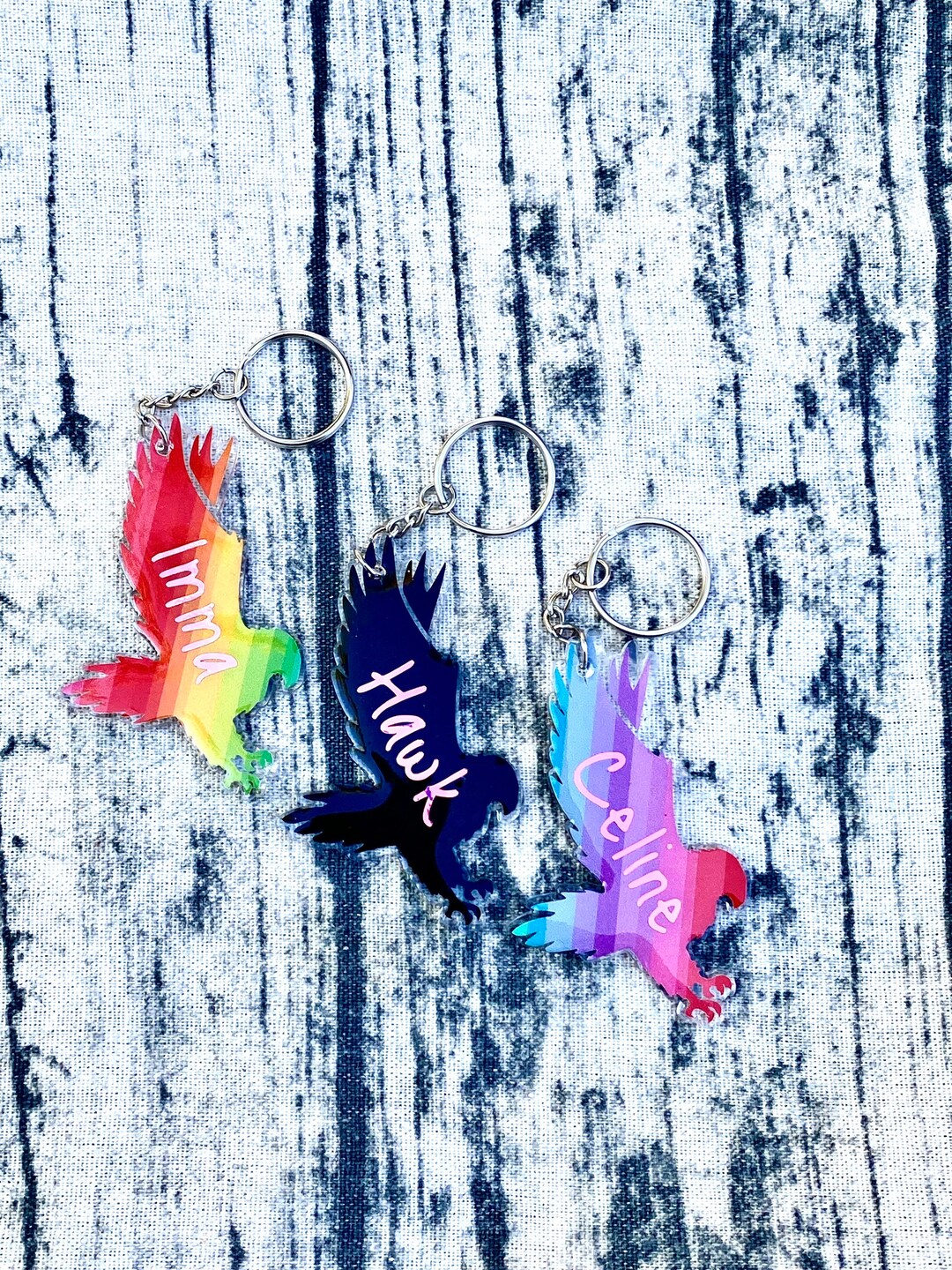 Flying Hawk Keychain - Etsy