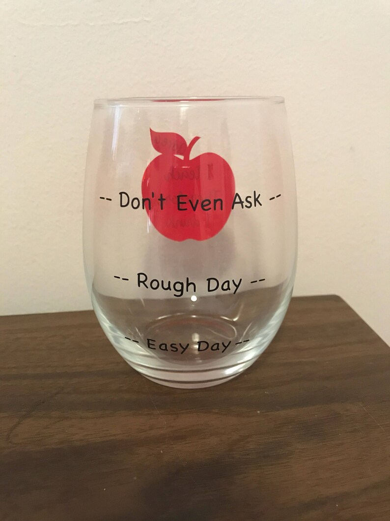 I Teach Therefore I Drink Stemless Wine Glass Teacher Wine Etsy
