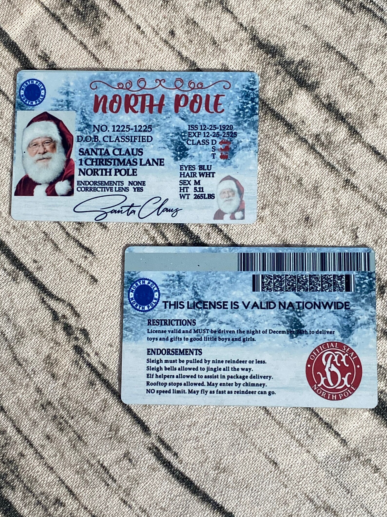 Santas Drivers License | Etsy