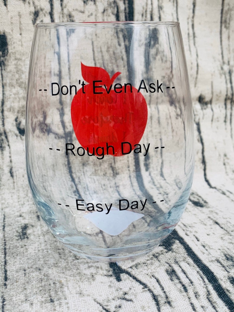 I Teach Therefore I Drink Stemless Wine Glass Teacher Wine Etsy
