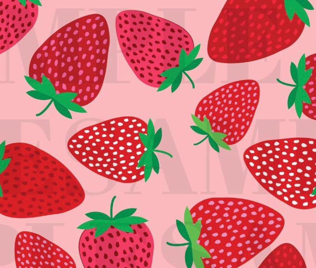 Red Strawberry Pattern (seamless) - Etsy